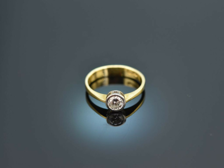 Um 1985! Wundervoller Brillant Verlobungs Ring 0,75 ct Gold 585